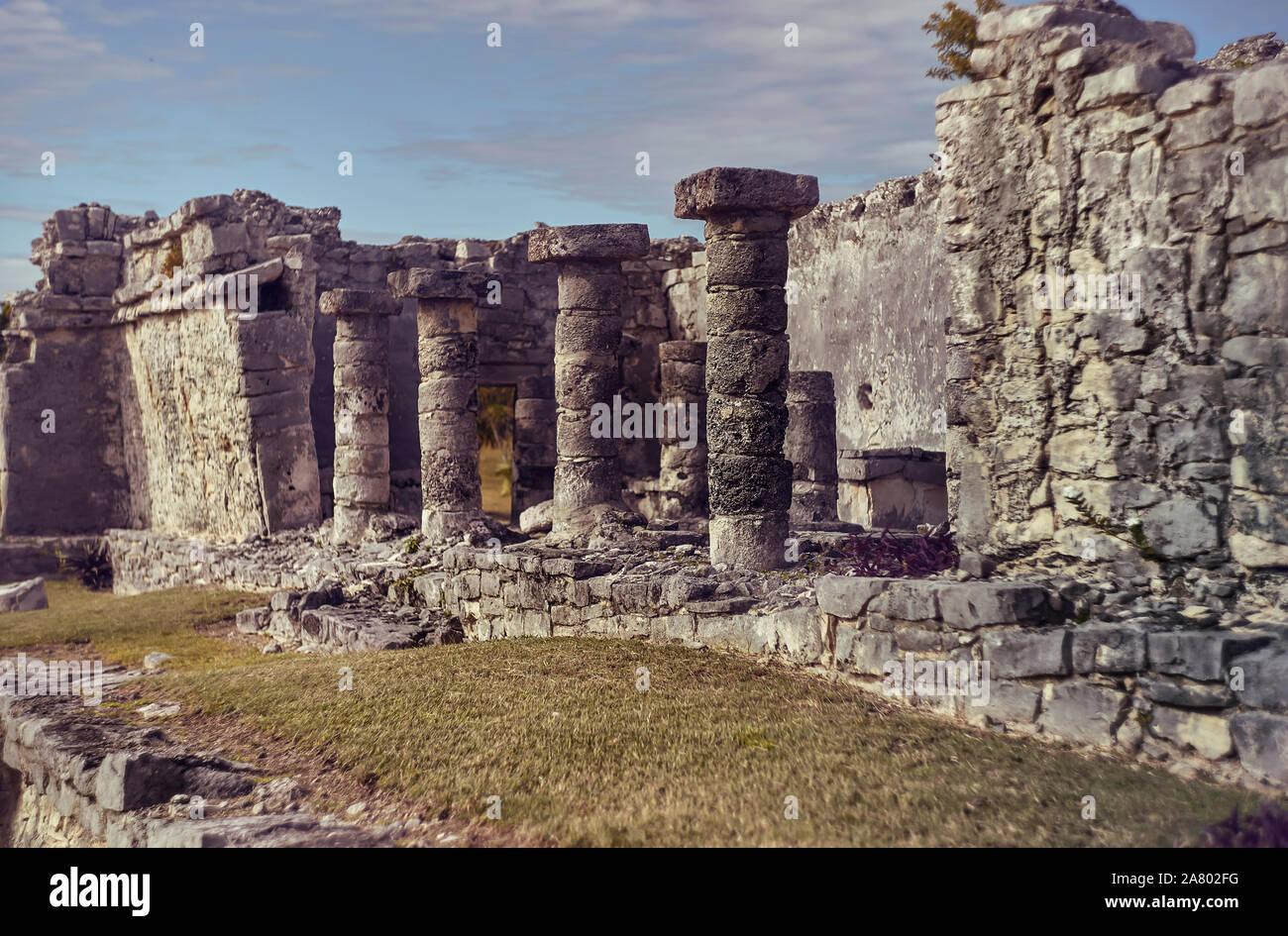 Columns of the Mayan temples #3 Stock Photo - Alamy