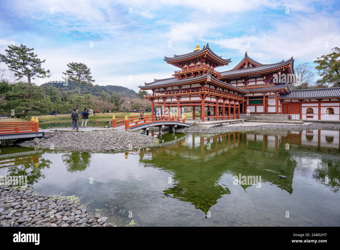 Uji, Japan - March. 23, 2019: Beautiful Byodoin temple in spring with ...