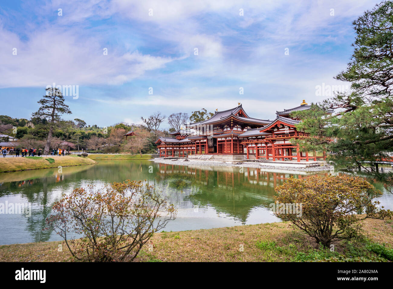 Uji, Japan - March. 23, 2019: Beautiful Byodoin temple in spring with ...