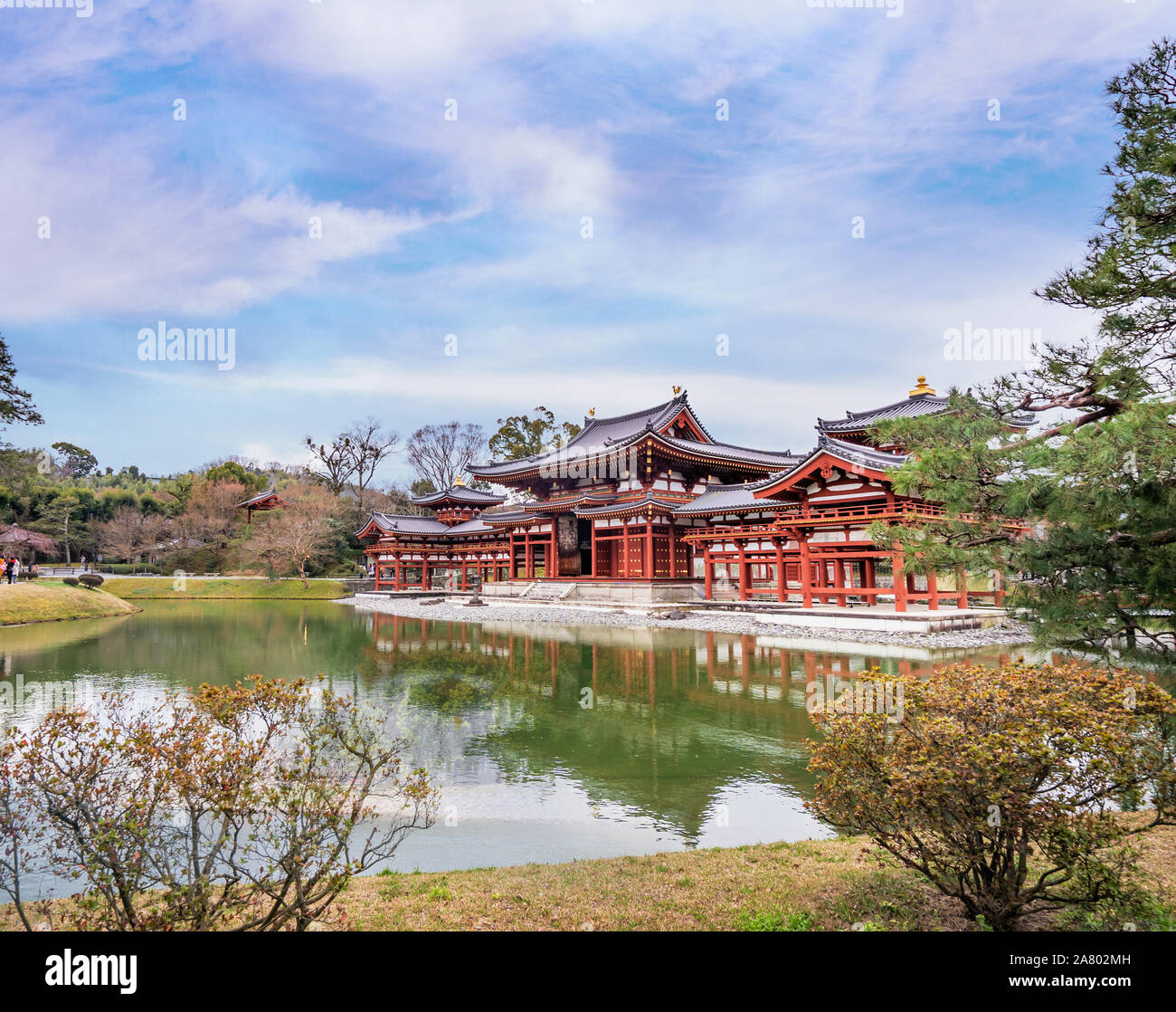 Uji, Japan - March. 23, 2019: Beautiful Byodoin temple in spring with ...