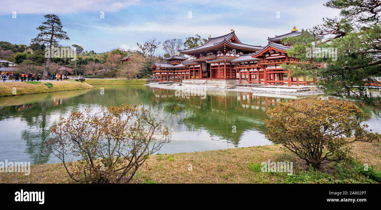 Uji, Japan - March. 23, 2019: Beautiful Byodoin temple in spring with ...