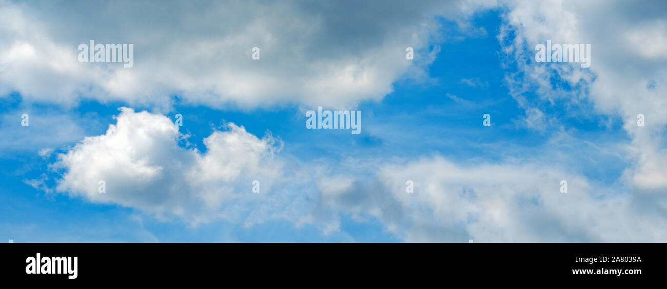 Blue sky with clouds (wide background panorama Stock Photo - Alamy