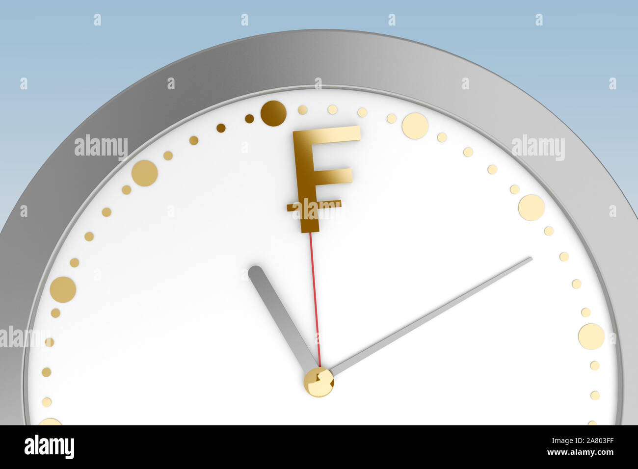 swiss franc symbol growth concept over time. 3d rendering Stock Photo ...