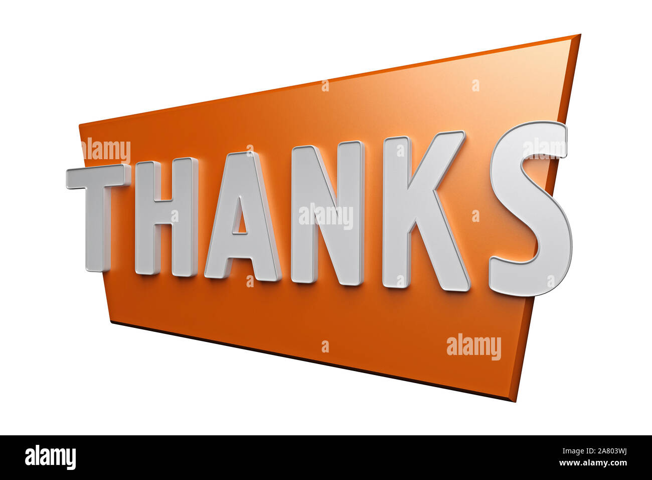 sign with word thanks isolated on white. 3d rendering Stock Photo - Alamy