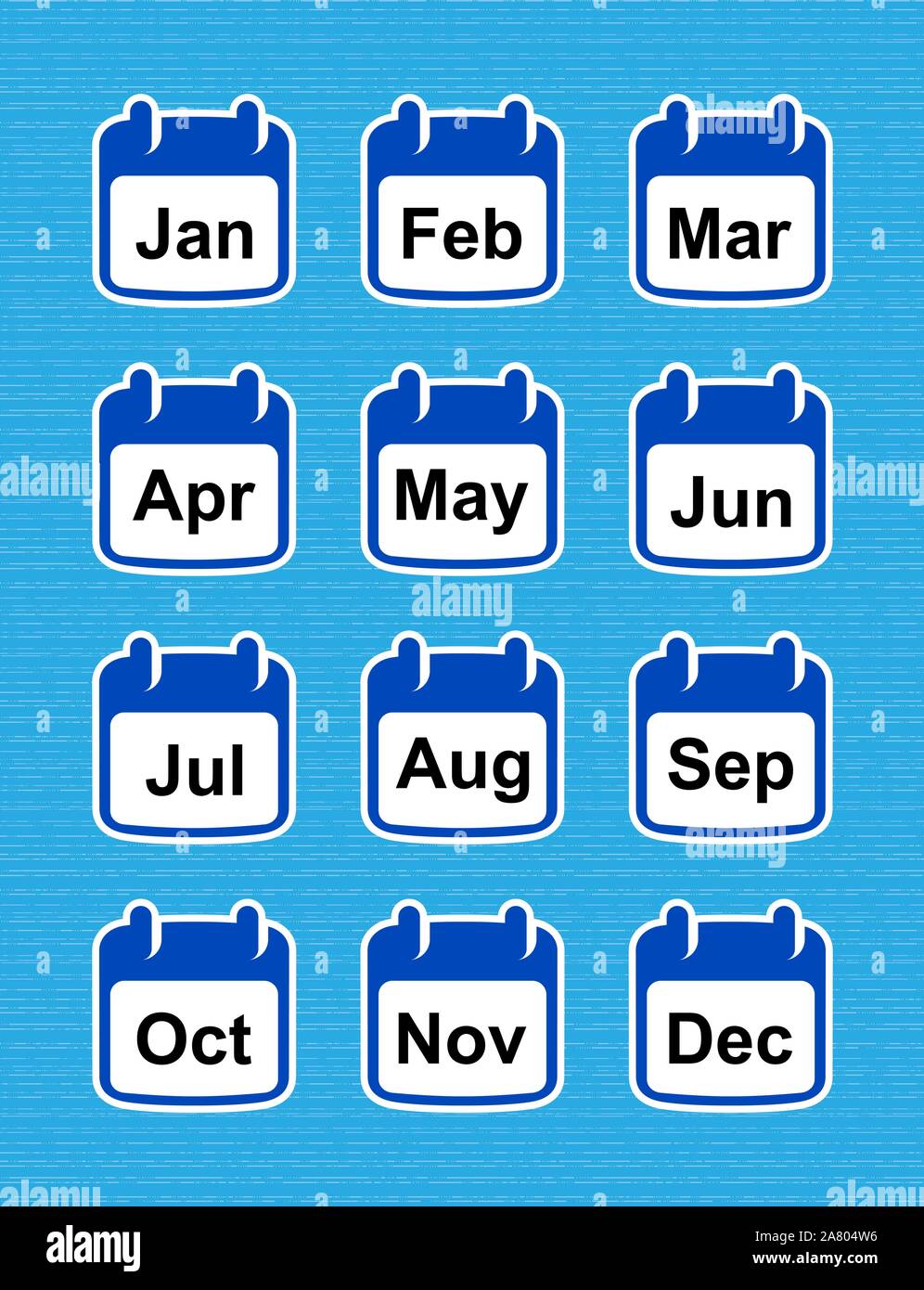 set of calendar icons with month names. Flat design Stock Vector Image ...