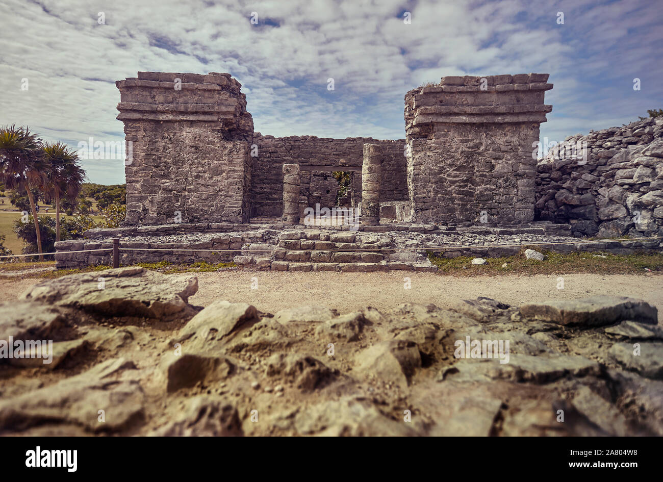 What remains of the Mayan construction Stock Photo - Alamy