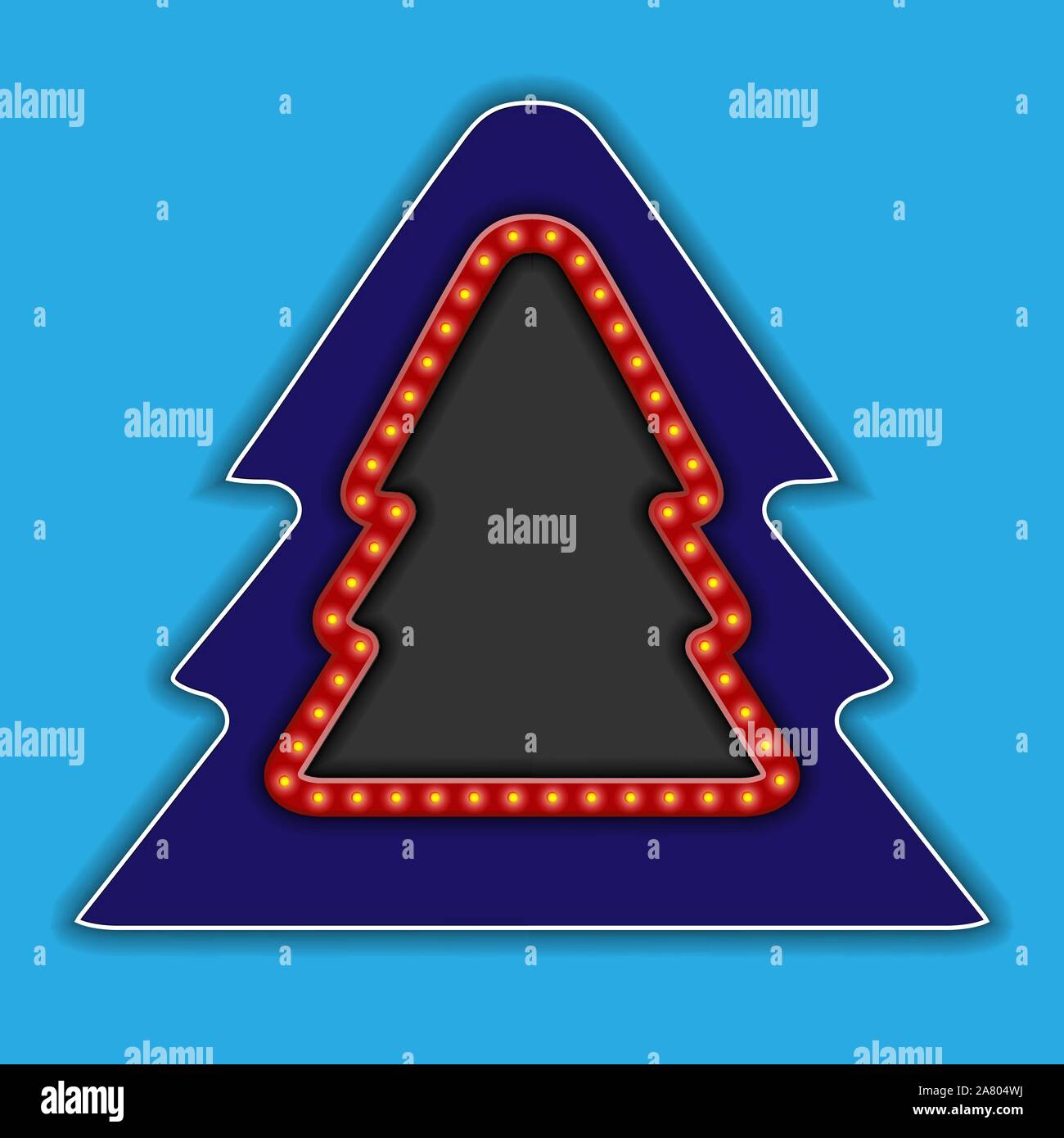 Surround background with Christmas tree and space for text or greeting ...