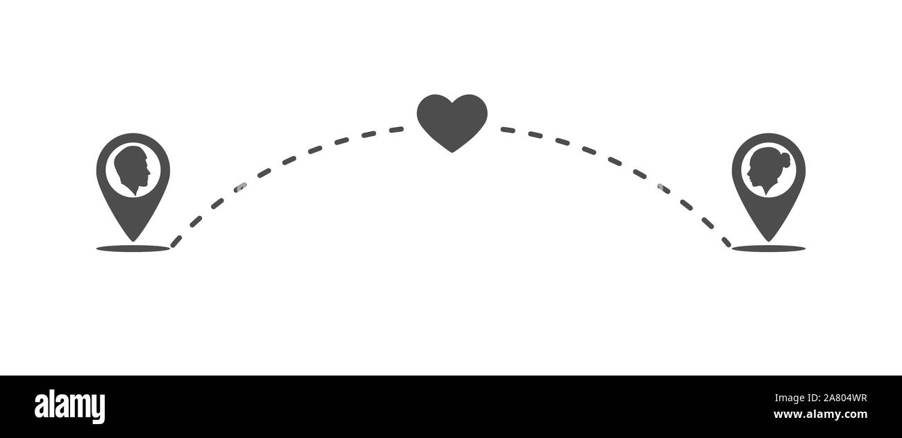 Love icon at a distance. Flat design Stock Vector Image & Art - Alamy