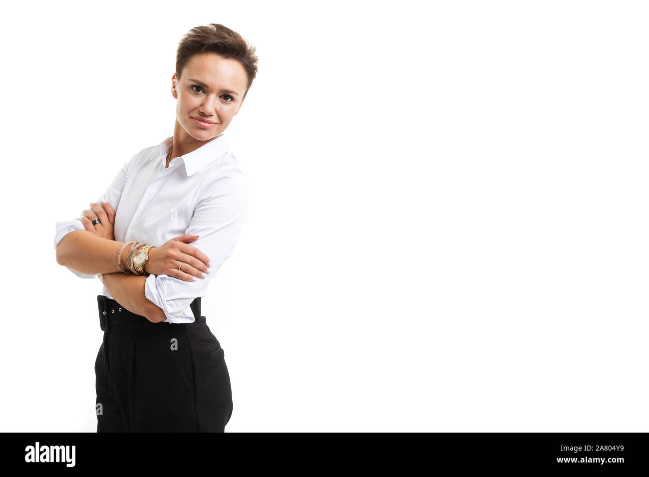 Lady Isolated Arms Down High Resolution Stock Photography and Images ...