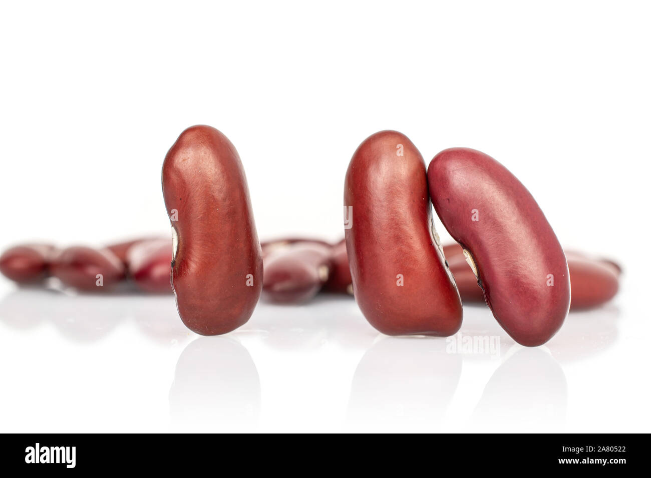 Lot of whole organic fresh red kidney beans isolated on white ...