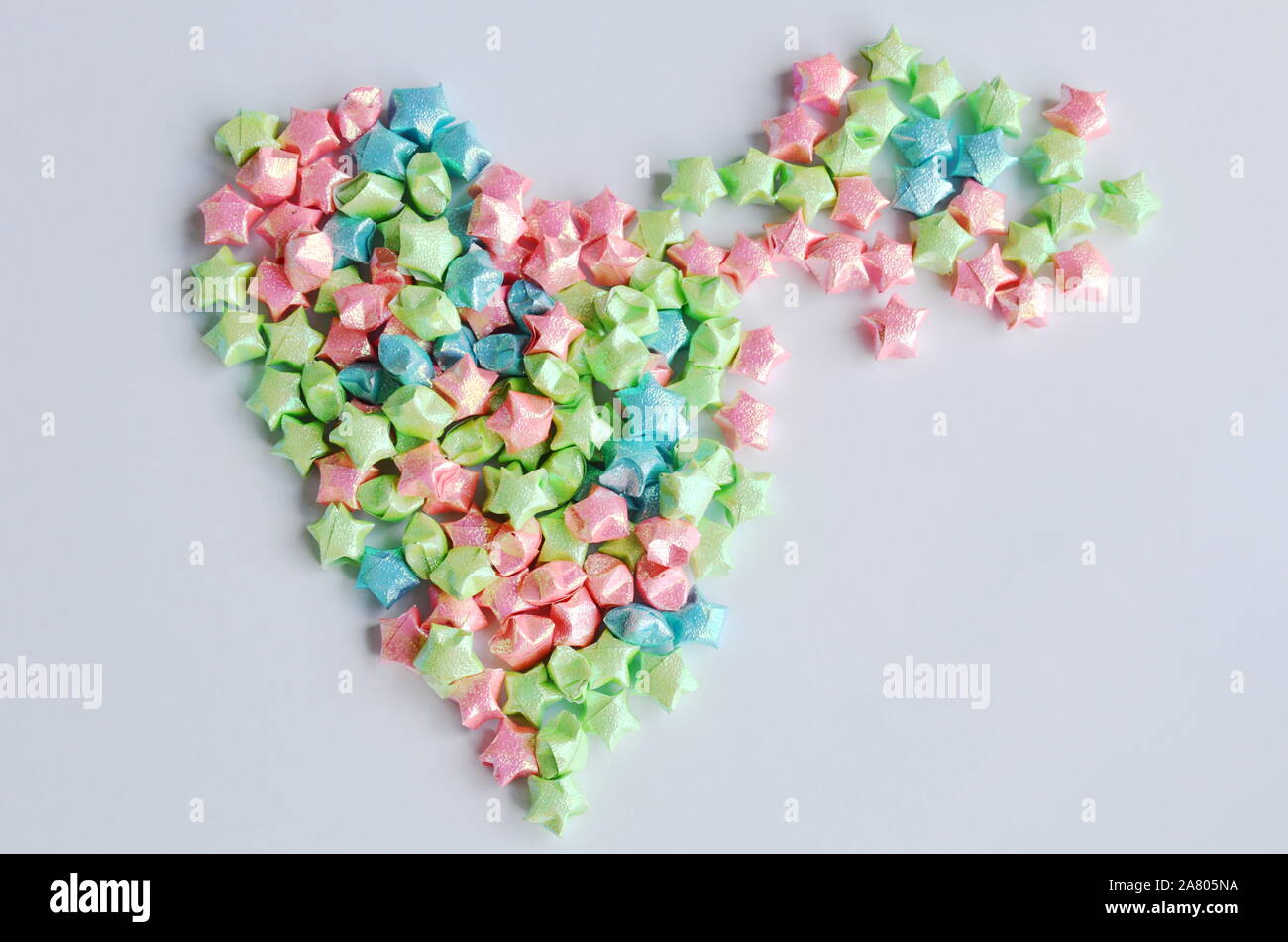 heart colorful star paper on white background Stock Photo - Alamy