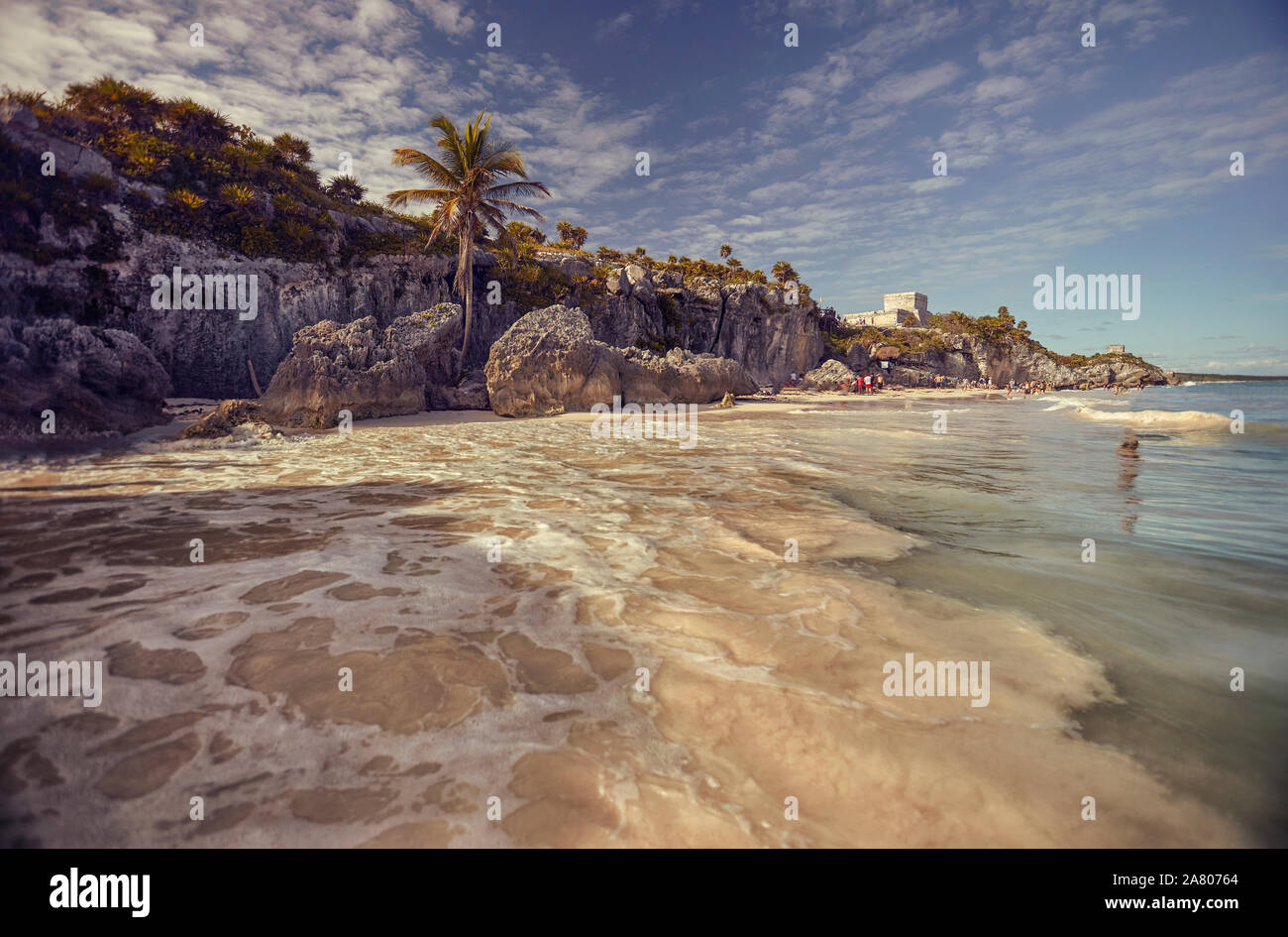 Natural beach of Tulum, Mexico Stock Photo - Alamy