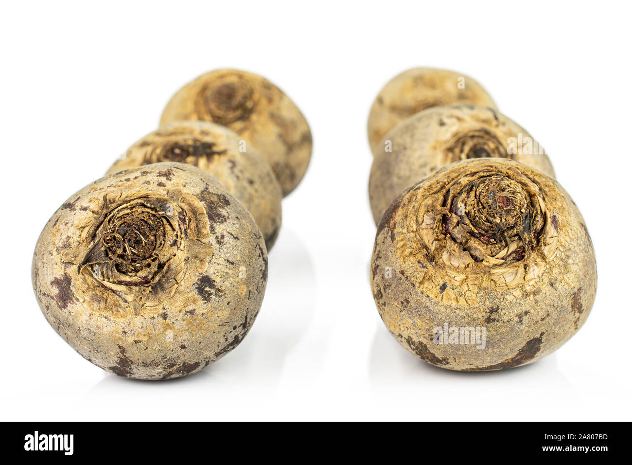 Group of six whole raw red beetroot isolated on white background Stock ...