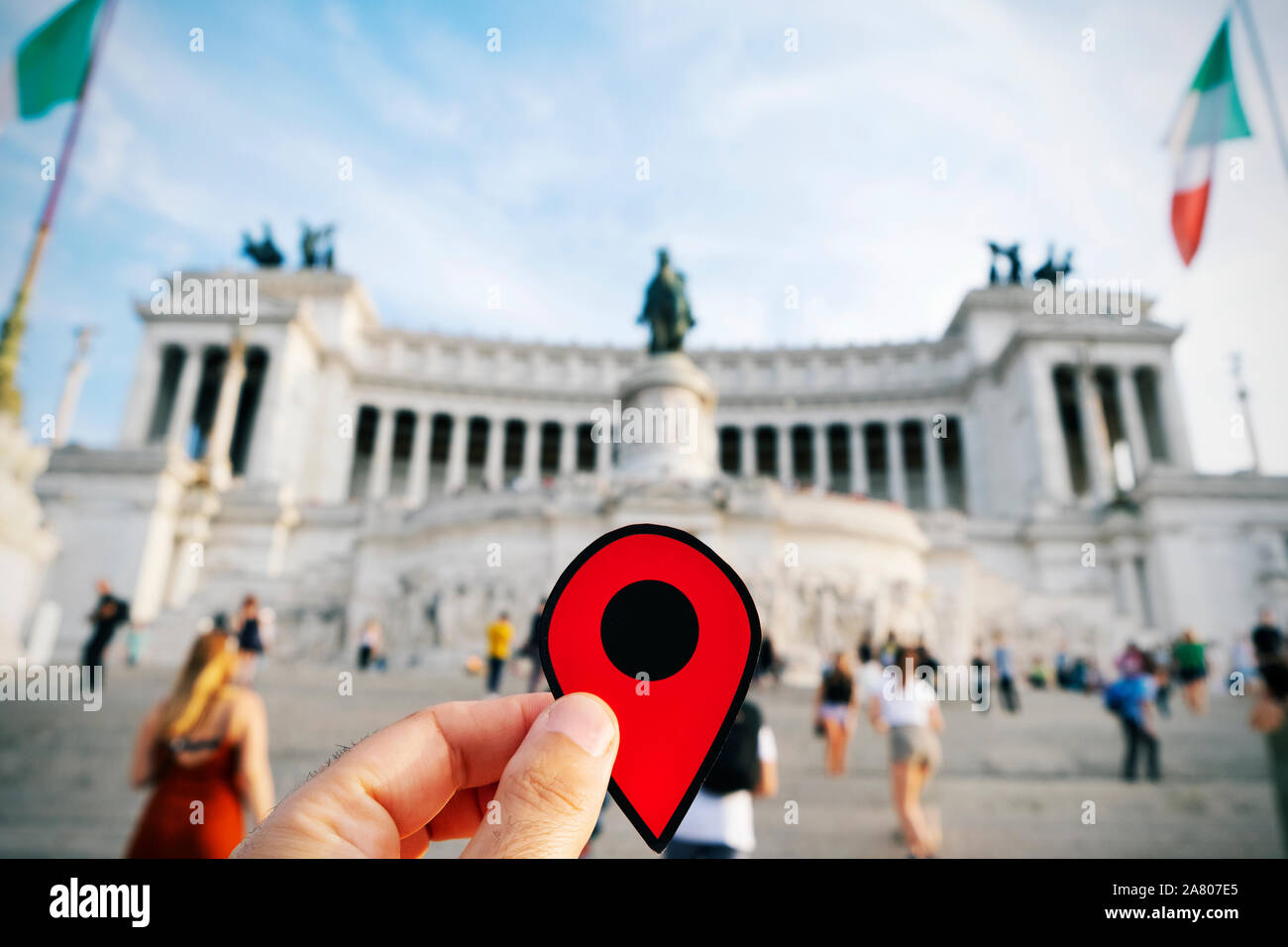 Map city rome map pin hi-res stock photography and images - Alamy