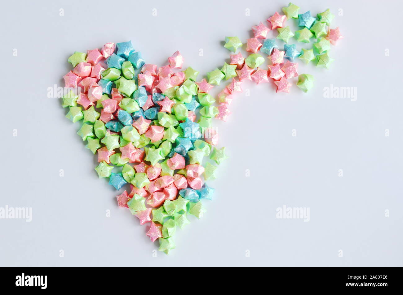 heart colorful star paper on white background Stock Photo - Alamy