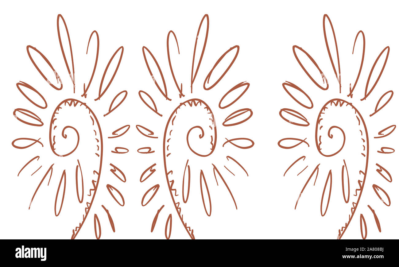 Abstract Nature Line Drawing Digital Pattern Seamless Texture Greenlife ...