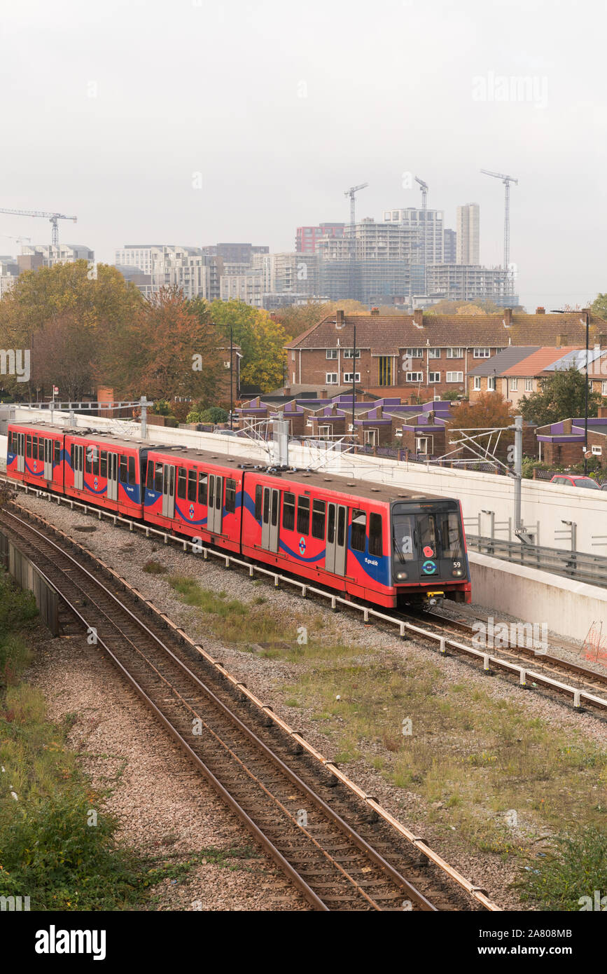 Docklands light railway, Custom House Stock Photo - Alamy