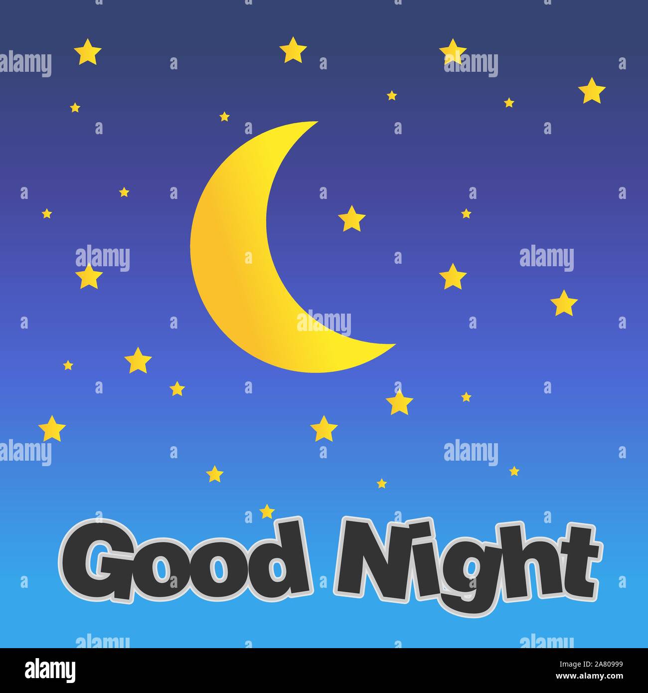 Good Night. Hand drawn typography poster. T shirt hand lettered ...