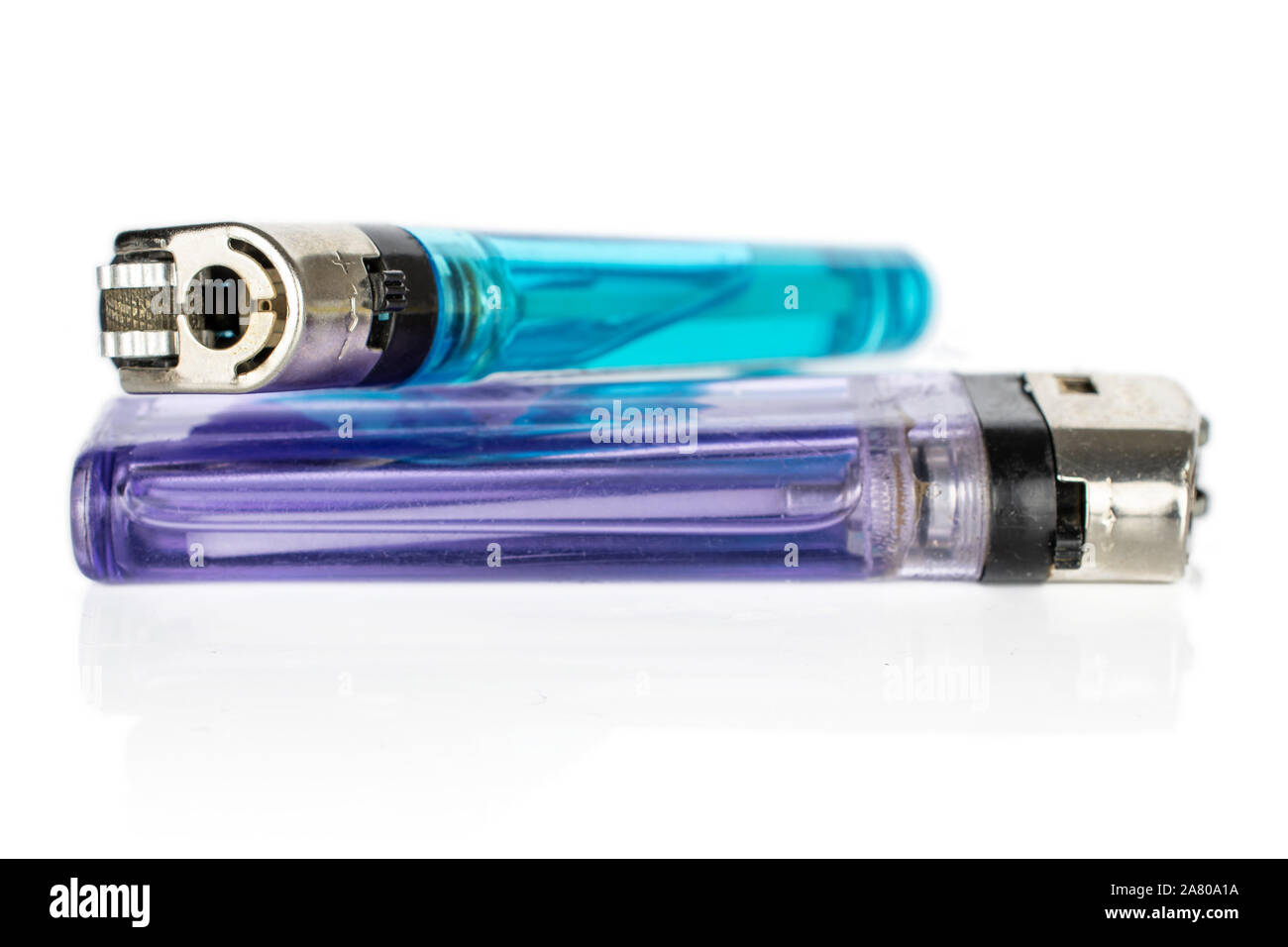 Group of two whole plastic lighter isolated on white background Stock ...