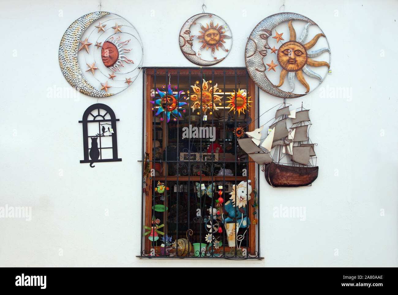 Window of a tourist shop in Guadalest, Spain Stock Photo - Alamy