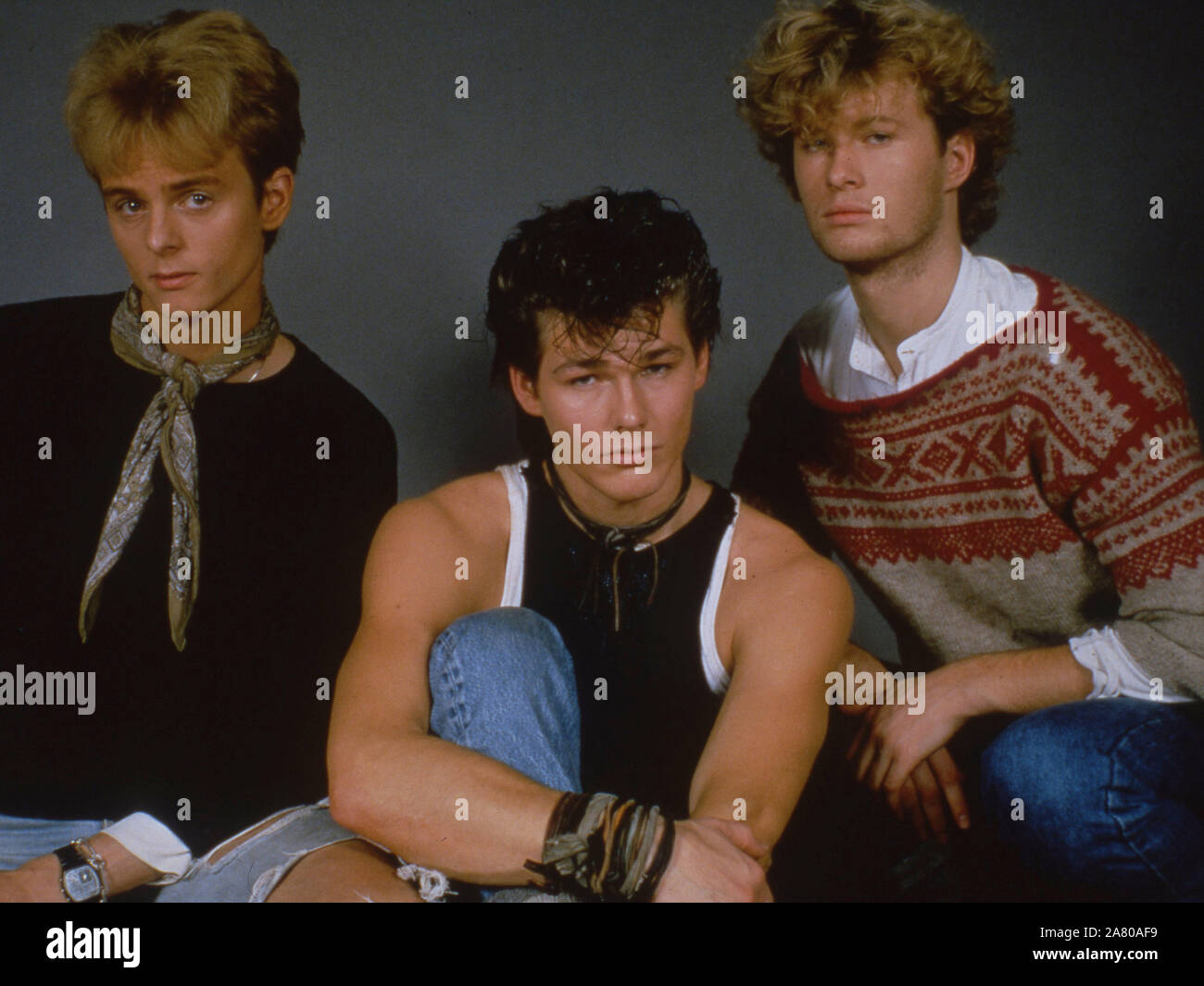 Norwegian pop group A-Ha in London 1984 Stock Photo - Alamy
