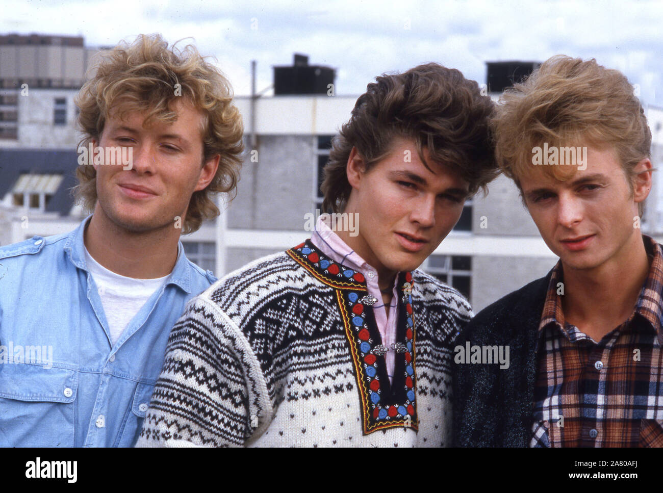 Norwegian pop group A-Ha in London 1985 Stock Photo - Alamy