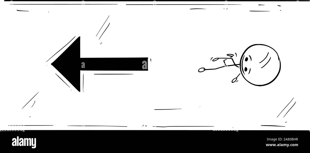 Vector cartoon stick figure drawing conceptual illustration of man or ...