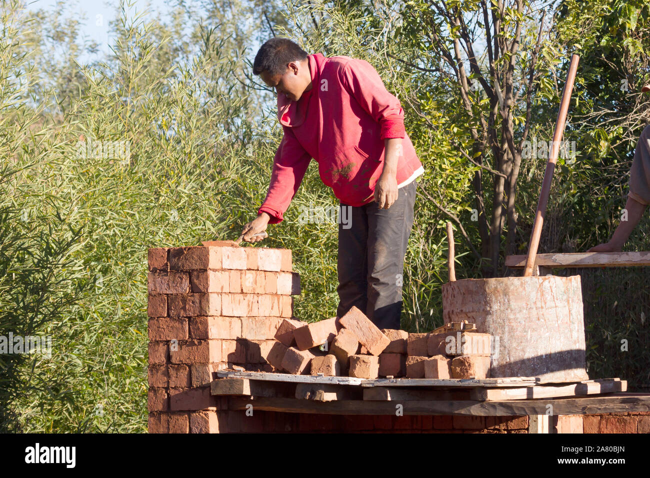 Fiadanana, Madagascar on july 26, 2019 - Masonry in Madagascar ...