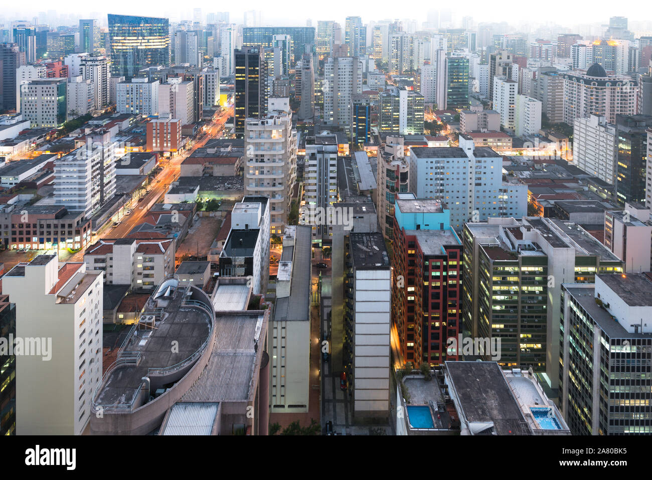 Cityscape of Sao Paulo at dusk, Brazil, South America Stock Photo - Alamy
