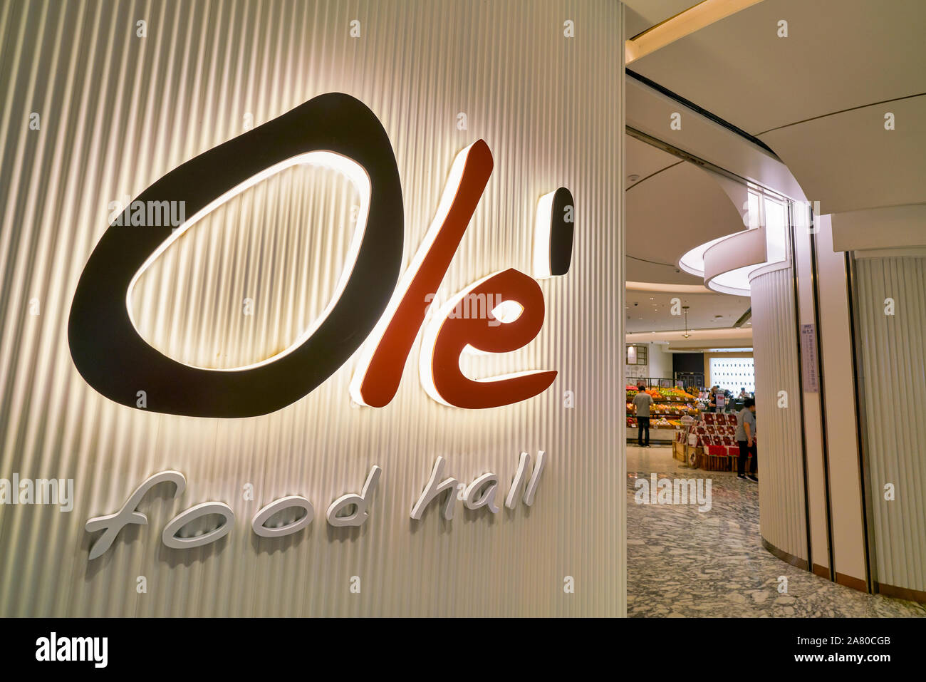 SHENZHEN, CHINA - CIRCA APRIL, 2019: close up shot of Ole' food hall ...