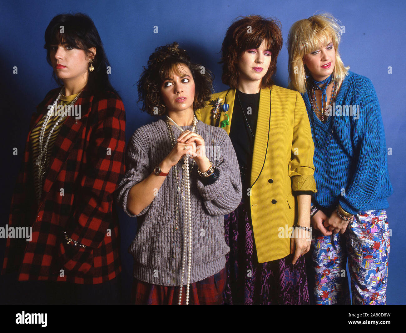 American all woman popgroup The Bangles,from left Vicki Peterson ...