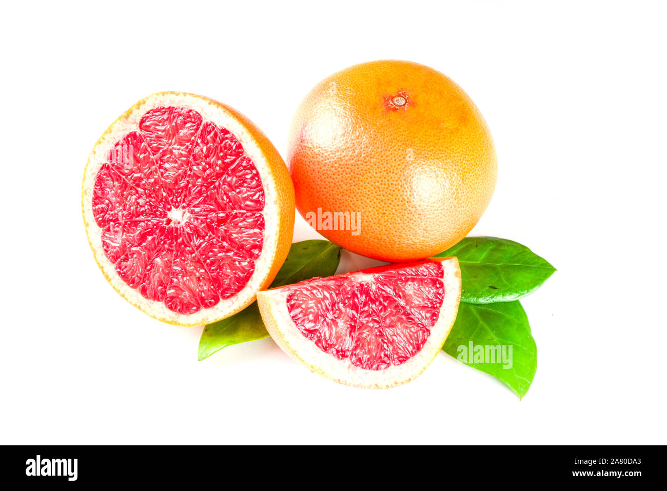 Whole and sliced grapefruit isolated on white background Stock Photo ...