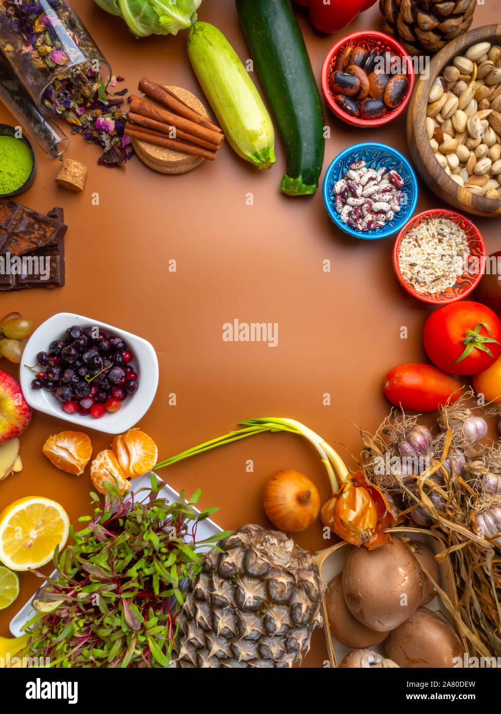 Immune boosting health super food selection background, healthy eating ...