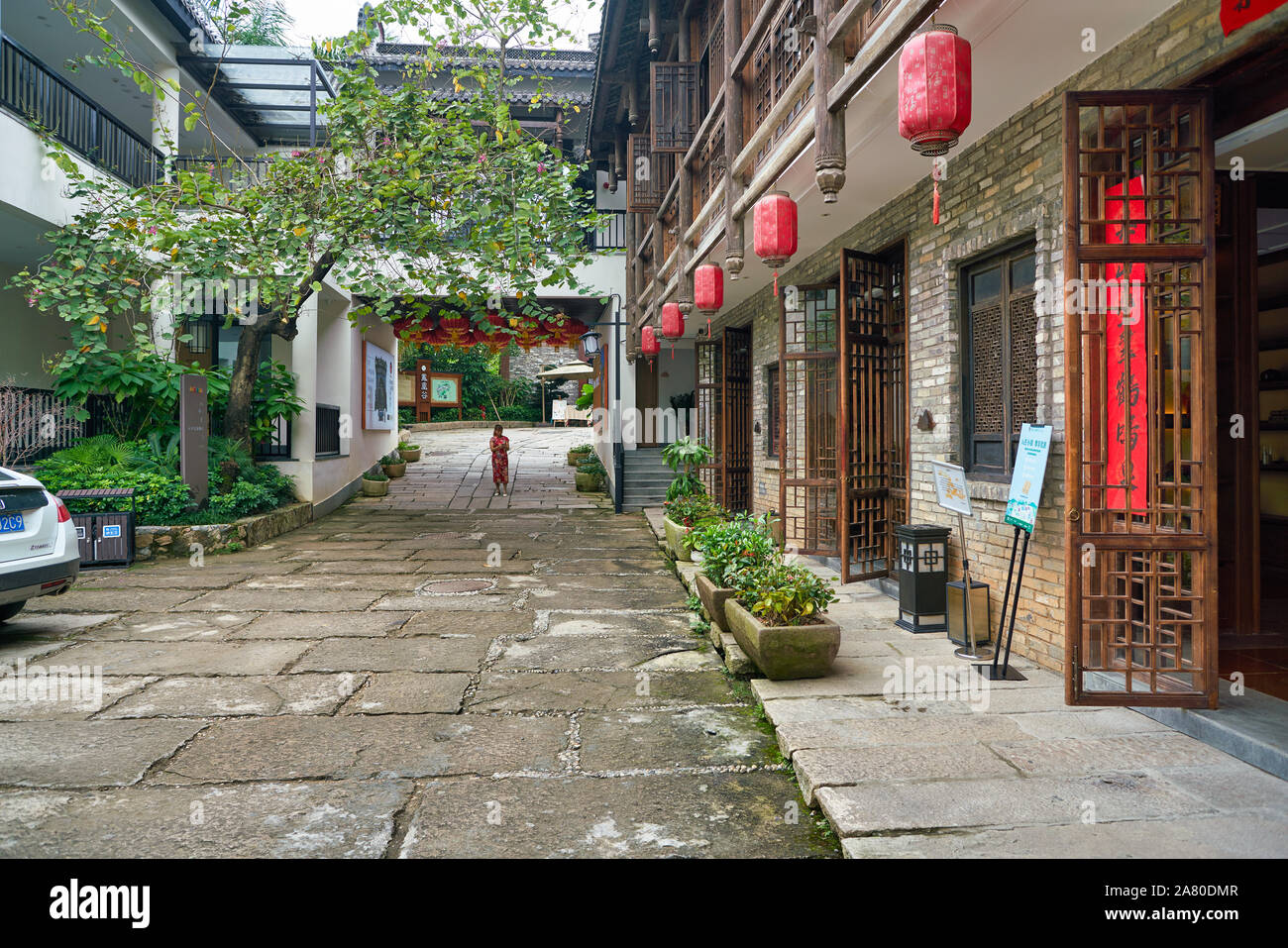 SHENZHEN, CHINA - CIRCA APRIL, 2019: Gankeng Hakka Town in Shenzhen ...