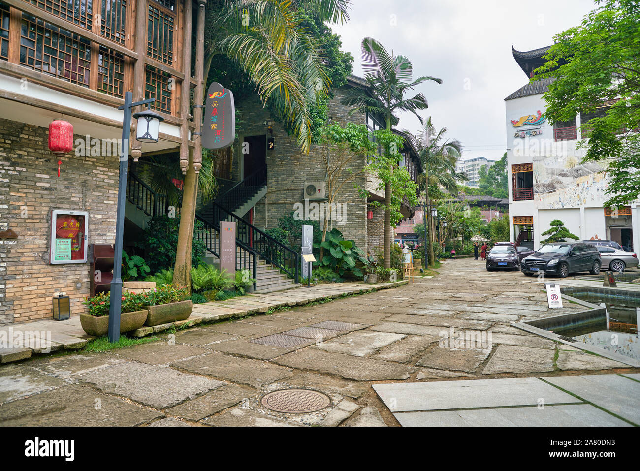 SHENZHEN, CHINA - CIRCA APRIL, 2019: Gankeng Hakka Town in Shenzhen ...