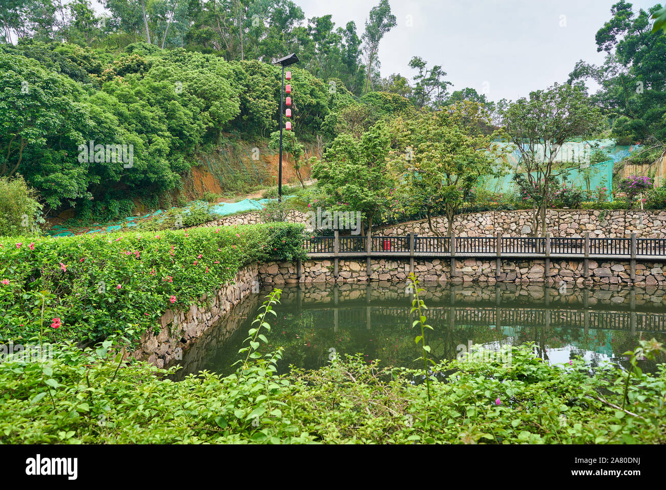 SHENZHEN, CHINA - CIRCA APRIL, 2019: view of Gankeng Hakka Town in ...