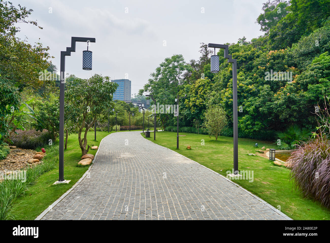 SHENZHEN, CHINA - CIRCA APRIL, 2019: pedestrian way at Gankeng Hakka ...