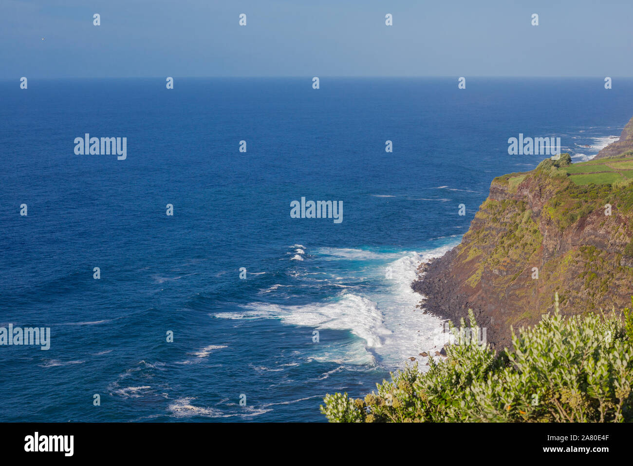 Cliffs and Atlantic ocean view from the observation deck Vigia das ...