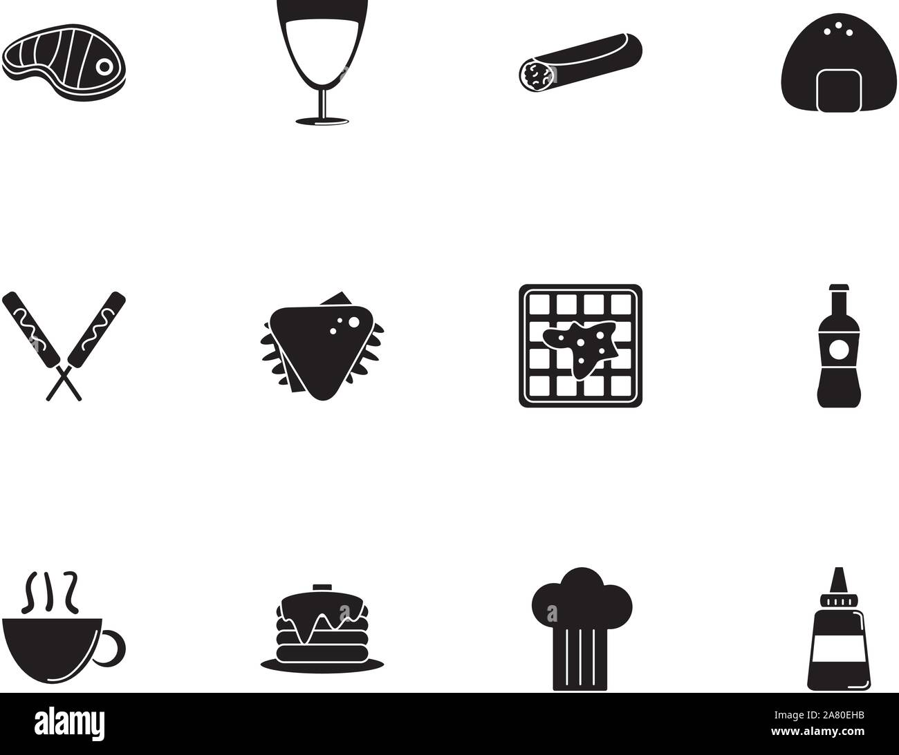 fast food menu icons set silhouette vector illustration Stock Vector ...