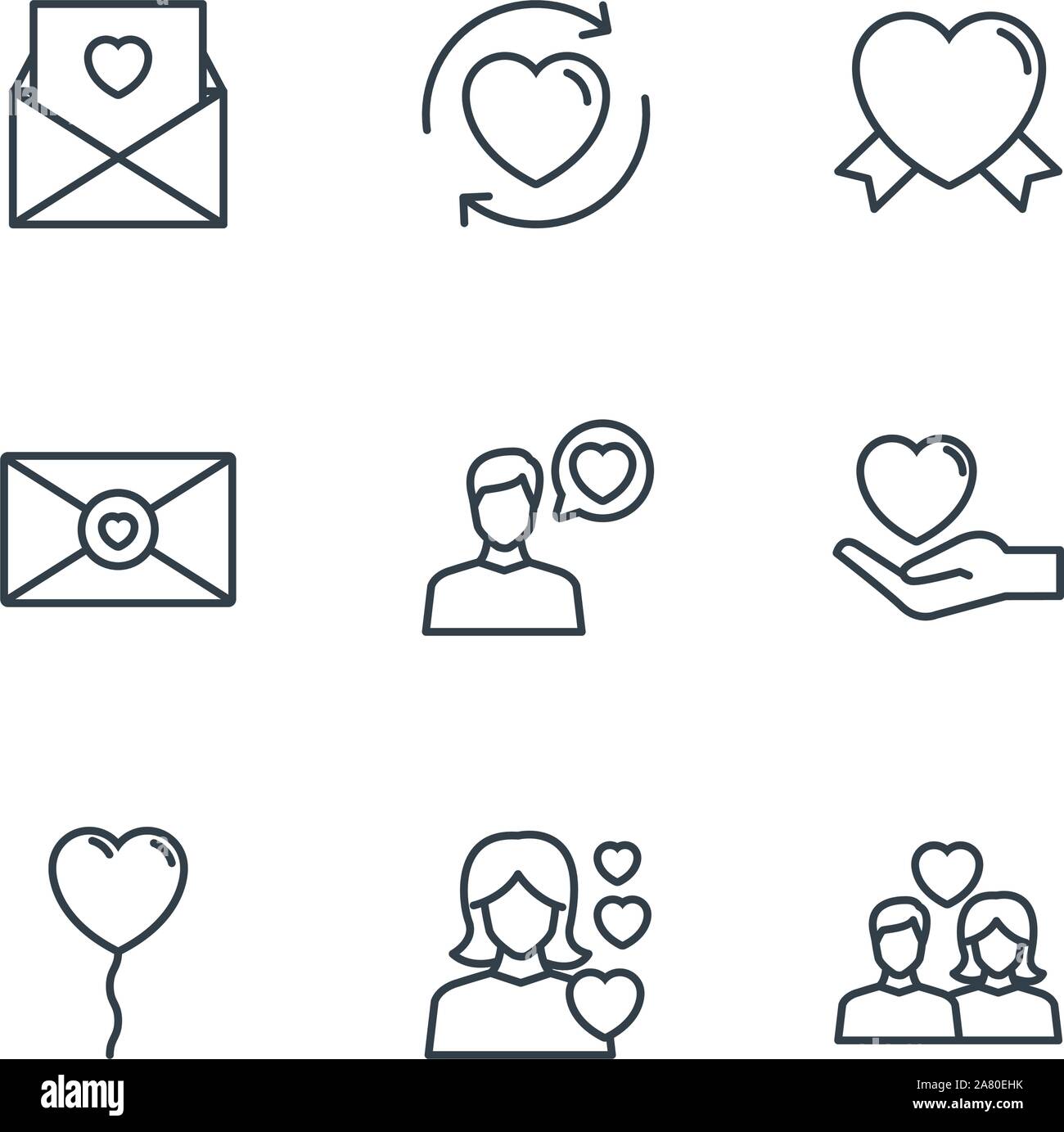 heart love romantic passion icons set vector illustration Stock Vector ...