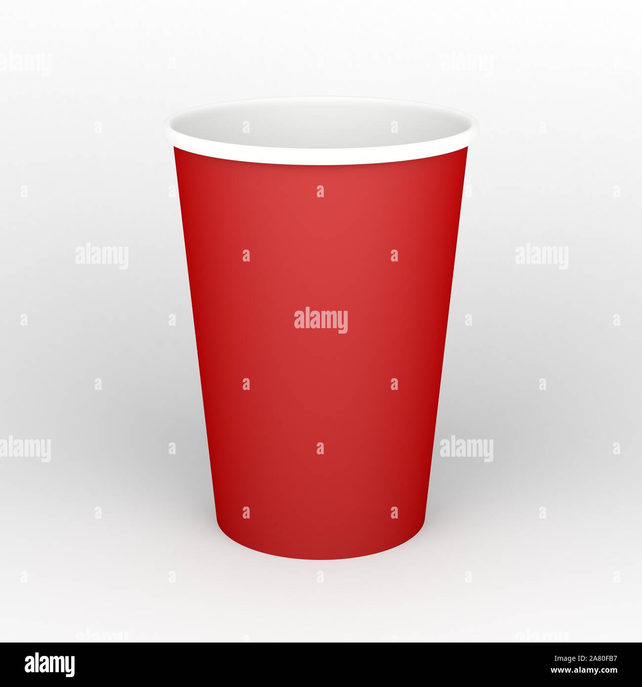 Red paper cup isolated on white background Stock Photo - Alamy