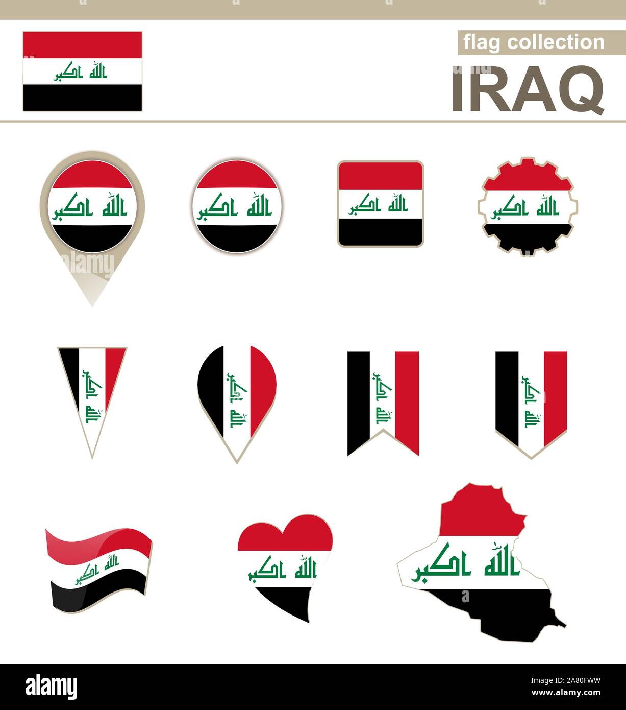 Iraq outline flag hi-res stock photography and images - Alamy