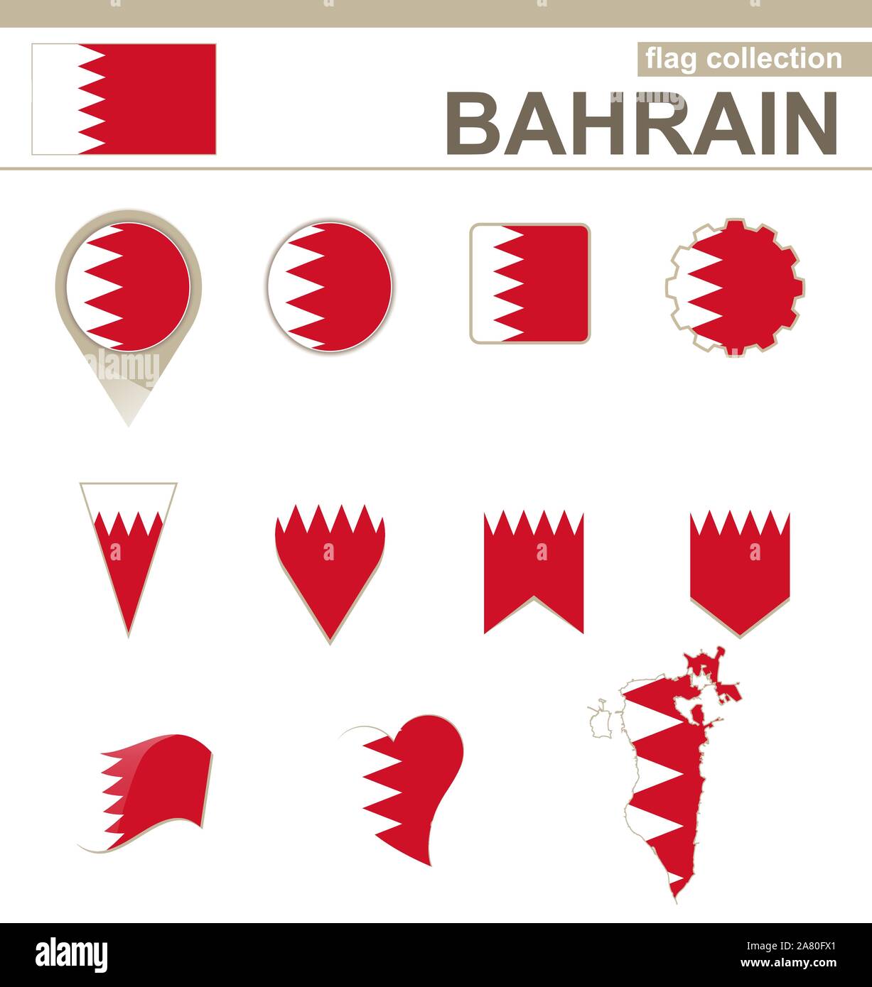 Bahrain country flag map shape Stock Vector Images - Alamy