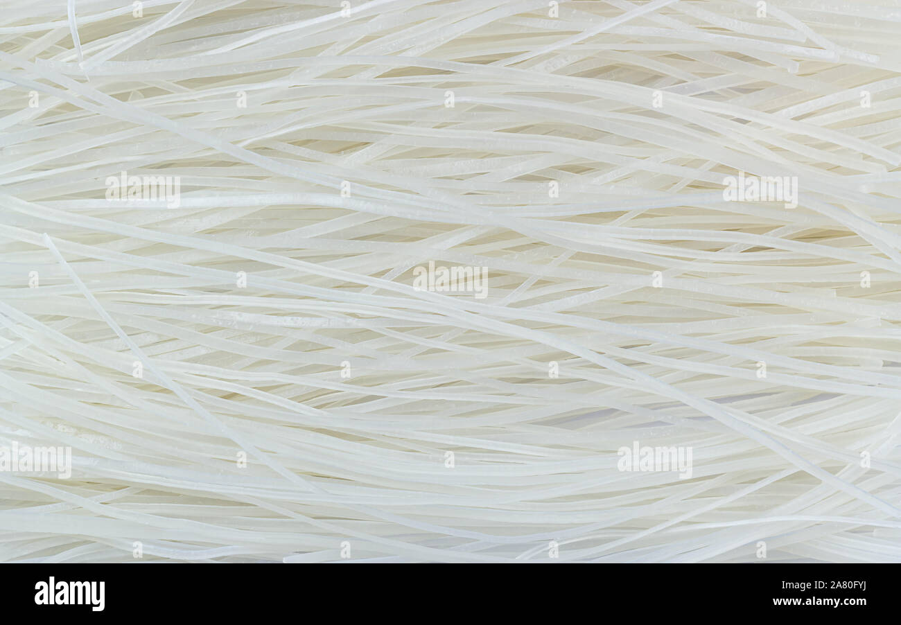 Food background concept, Thin rice noodles before being boiled and ...