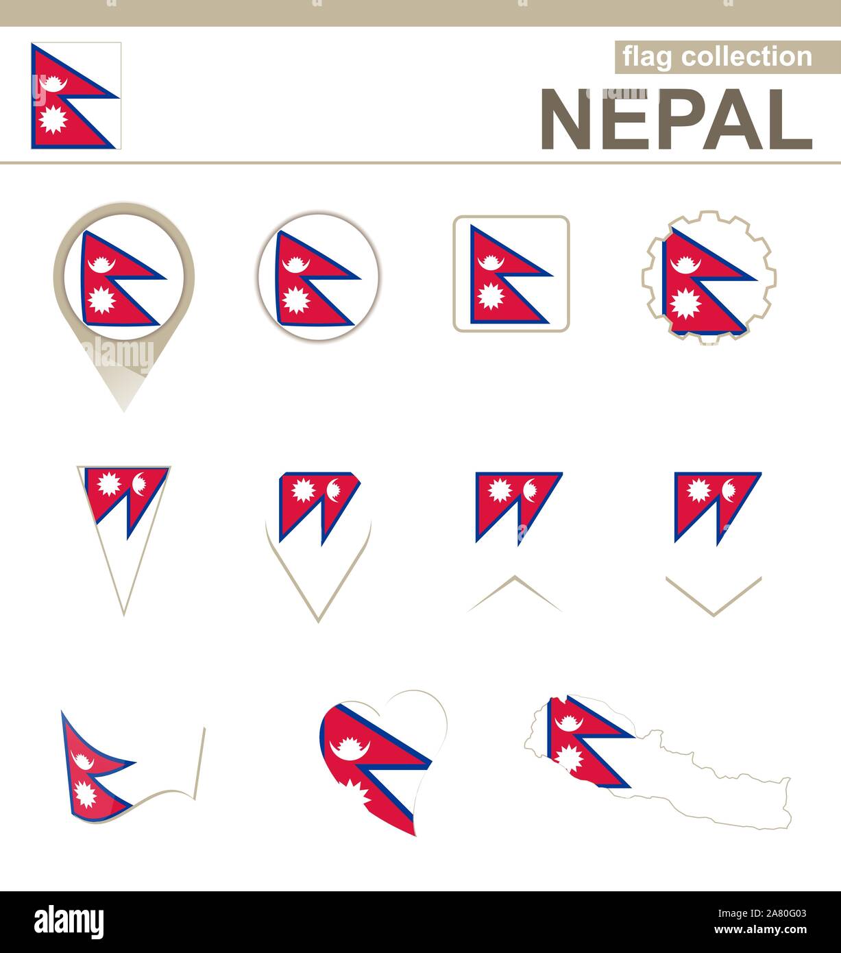 Nepali flag vector vectors hi-res stock photography and images - Alamy