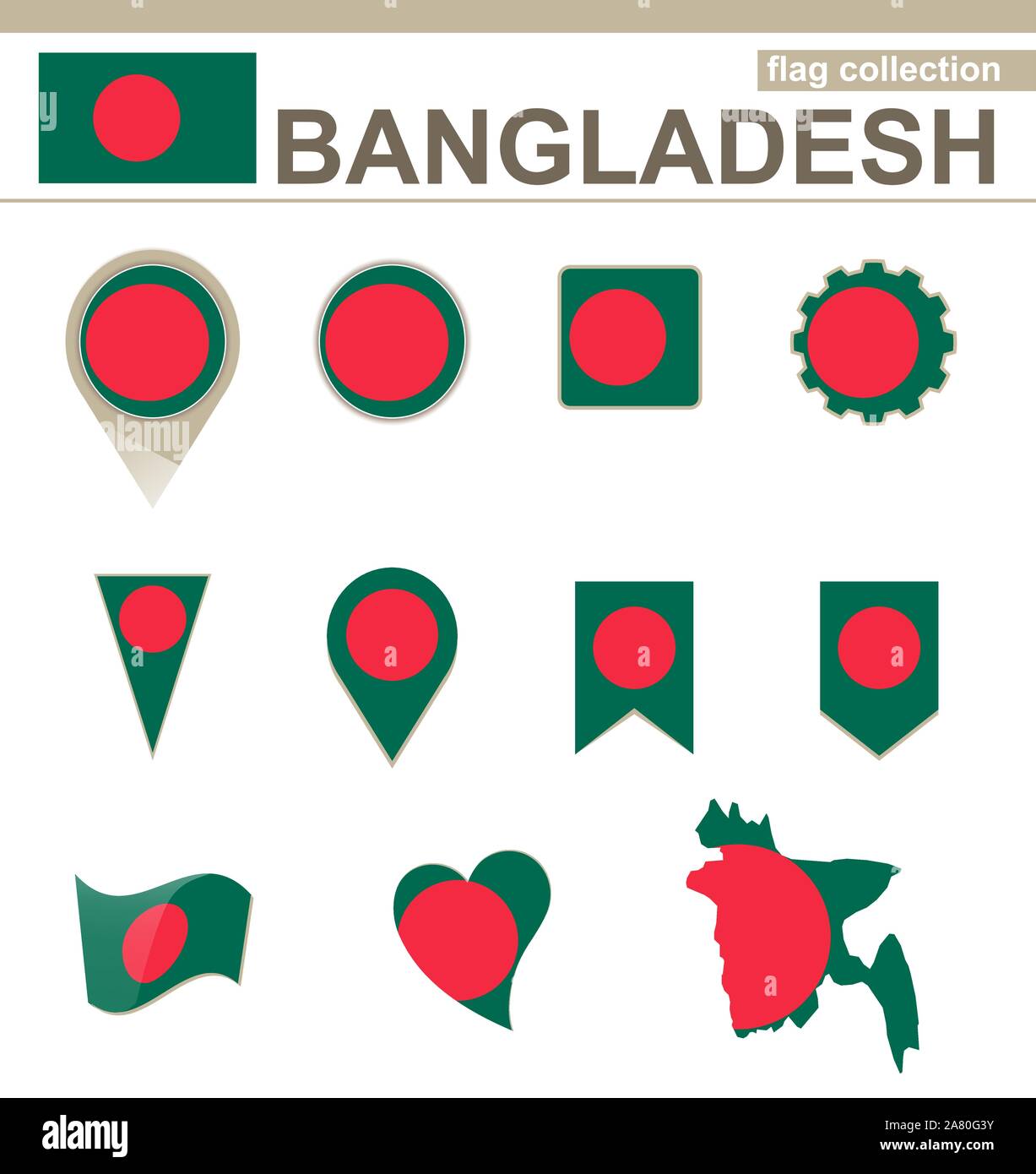 Bangladesh Flag Collection, 12 versions Stock Vector Image & Art - Alamy