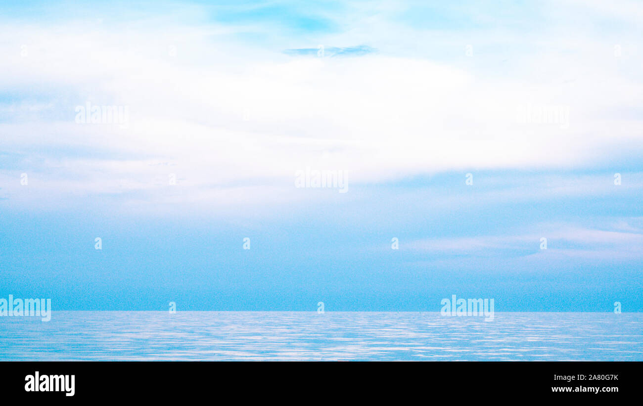 beautiful seascape sea horizon and blue sky, natural photo background ...