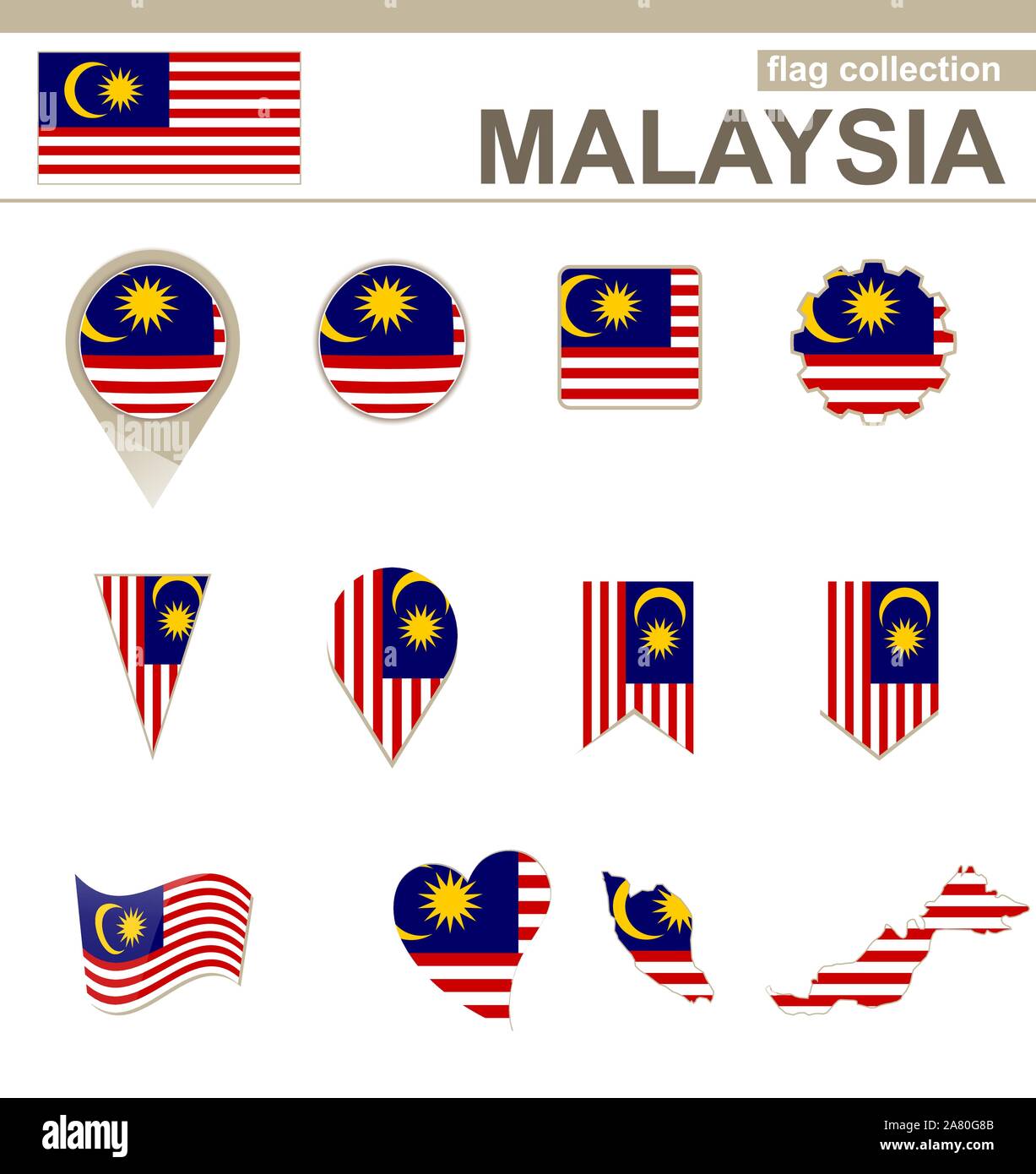 Malaysia Flag Collection, 12 versions Stock Vector Image & Art - Alamy