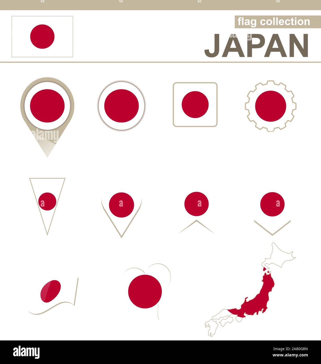 Japan Flag Collection, 12 versions Stock Vector Image & Art - Alamy