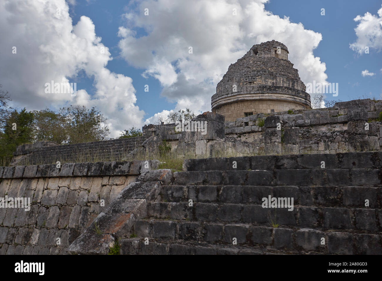 View of astronomical observatory of Chichen Itza #4 Stock Photo - Alamy